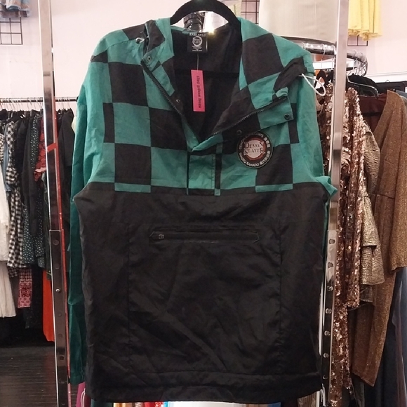 Demon Slayer | Jackets & Coats | Sporty Green And Black Windbreaker ...